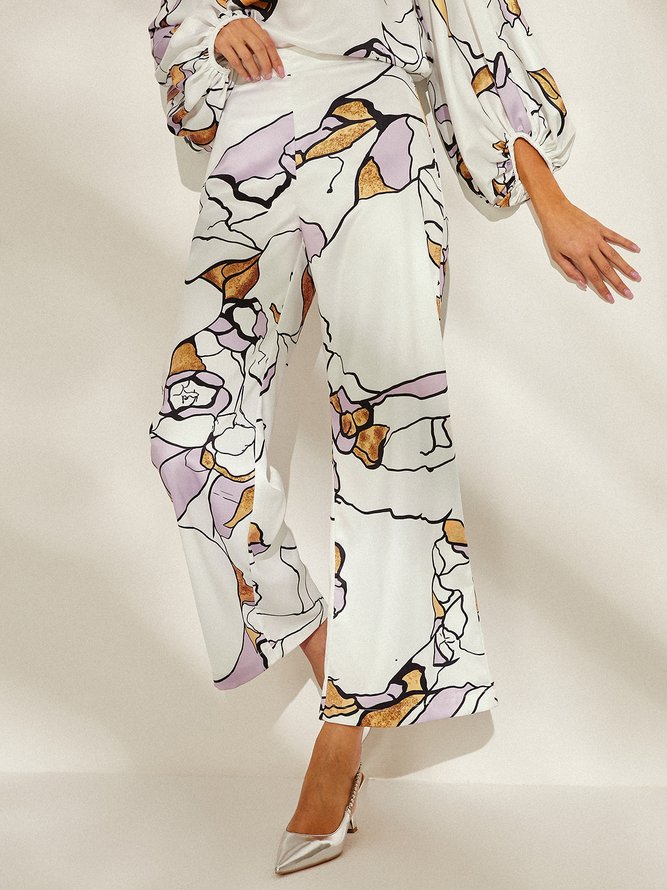 Elegant Floral Loose Fashion Long Pants Straight pants | Stylewe_usapp