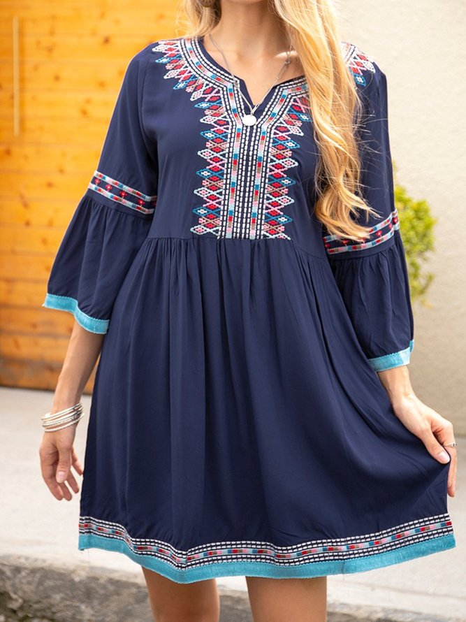 Swing Cotton Embroidery Weaving Dress | Stylewe_usapp