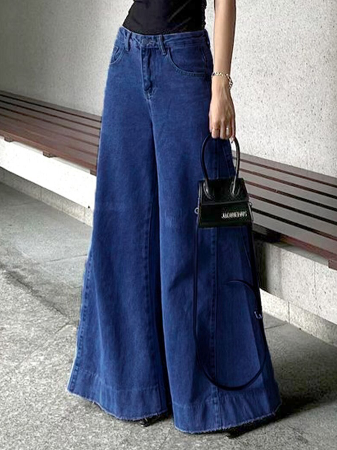 Plain Regular Fit Simple Denim Jeans | Stylewe_usapp