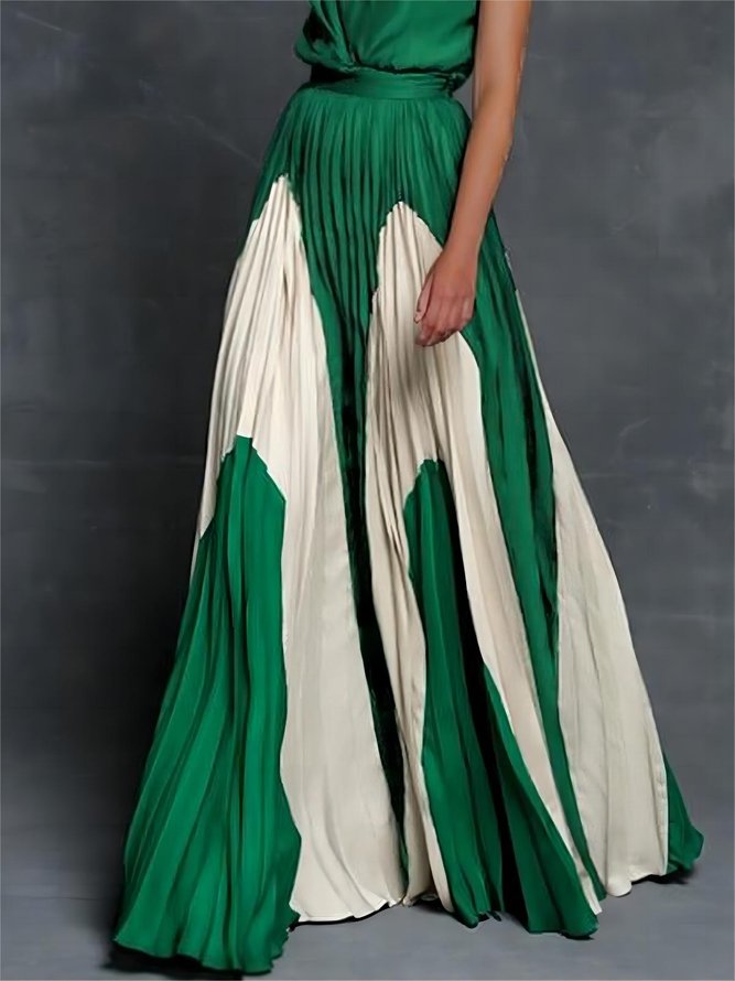 No Elasticity Casual Loose Color Block Skirt | Stylewe_usapp