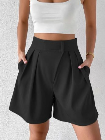 Regular Fit Plain Elegant Shorts | Stylewe_usapp