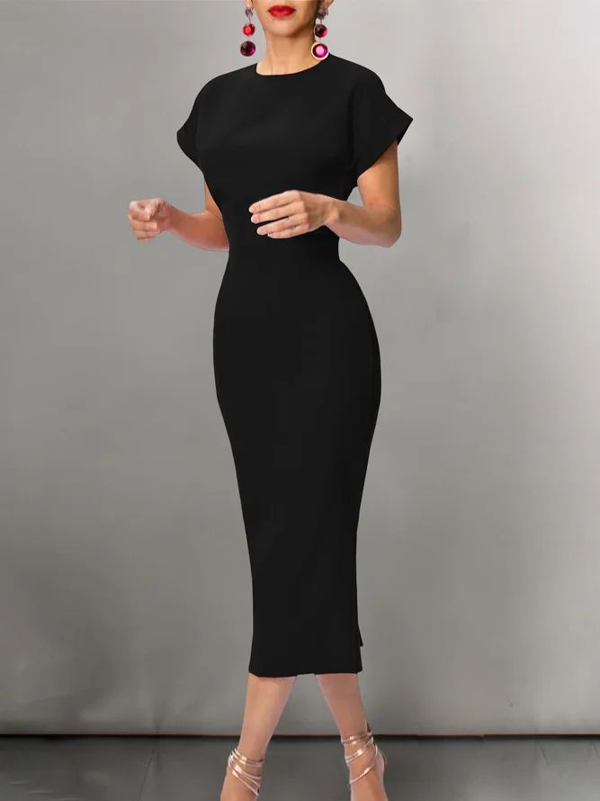 Urban Crew Neck Tight Midi Dress | Stylewe_usapp