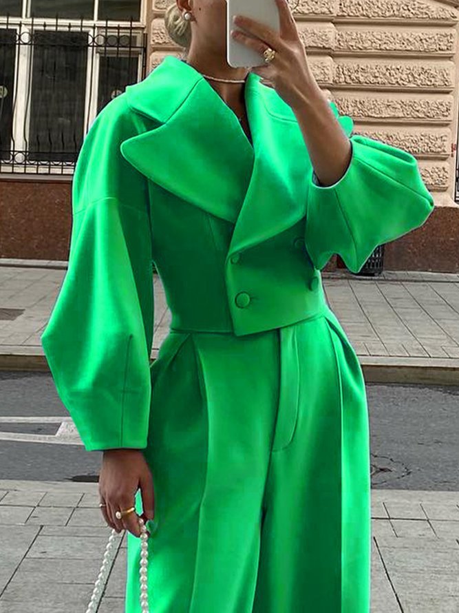 Regular Fit Urban Plain Lapel Collar Jacket | Stylewe_usapp