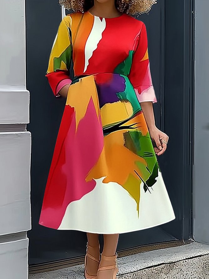 Urban Random Print Midi Dress | Dresses | StyleWe Women Urban Midi ...