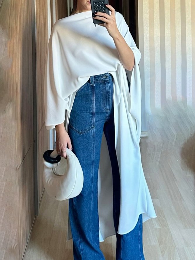 Urban Plain Side-Slit Raglan Sleeves Blouse | Tops | Women Urban ...